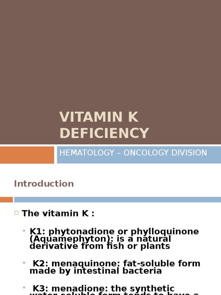 Vit K | PDF | Bleeding | Vitamin