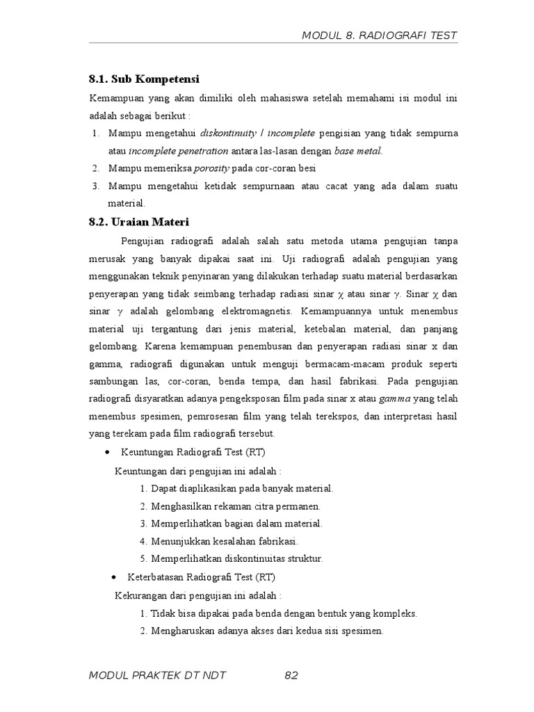 8 Modul Uji Radigrafi Test | PDF