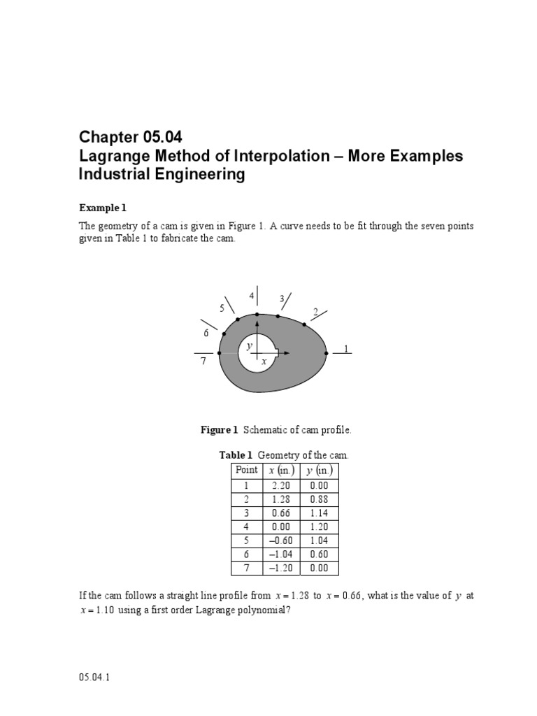 Lagrange Method Of Interpolation More Examples Industrial Engineering Pdf Interpolation