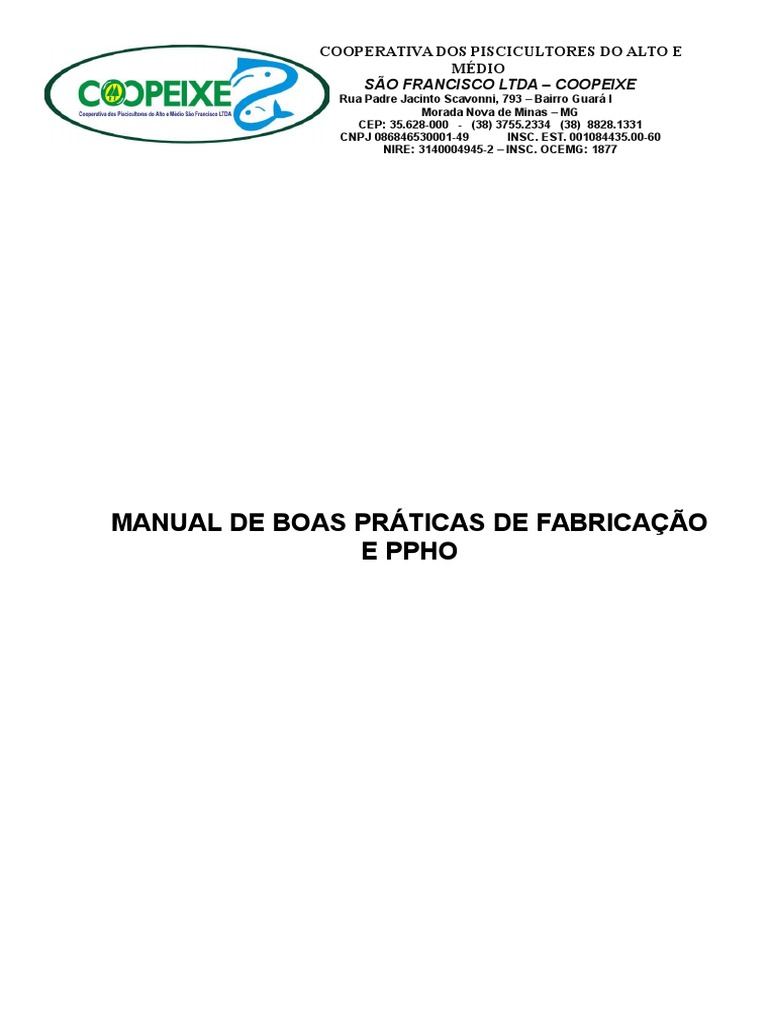 5-Manual de Boas Práticas de Fabricação e Pop MNM | PDF | Argamassa ...