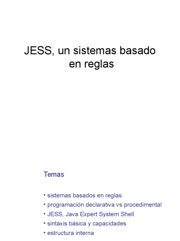 Resumen Jess | PDF | Lenguaje de programación | Programación de ...