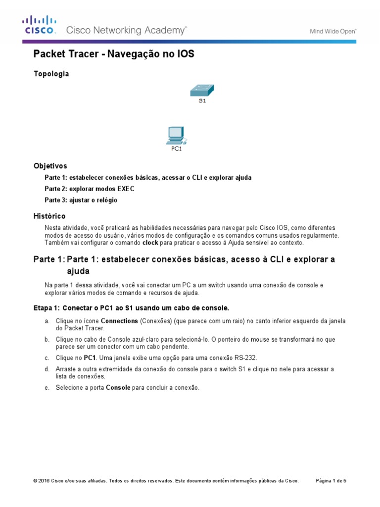 2.1.4.6 Packet Tracer - Navigating The IOS PDF | PDF | iOS | Hardware de computador