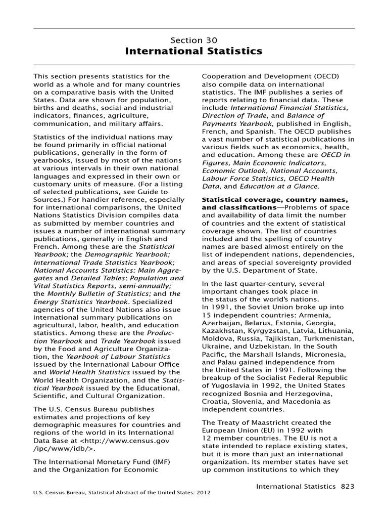 International Statistics | PDF | Euro | Purchasing Power Parity