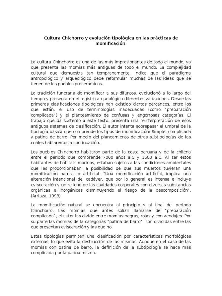 Cultura Chinchorro - Reseña | PDF | Arqueología | Science