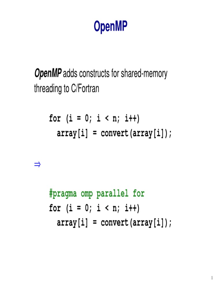 Openmp: Openmp Adds Constructs For Shared-Memory | PDF | Computing Infrastructure | Concurrency ...