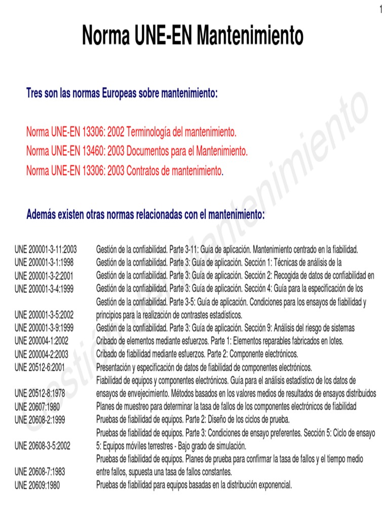 Norma UNE en 13306 Terminos PDF | PDF | Tecnología