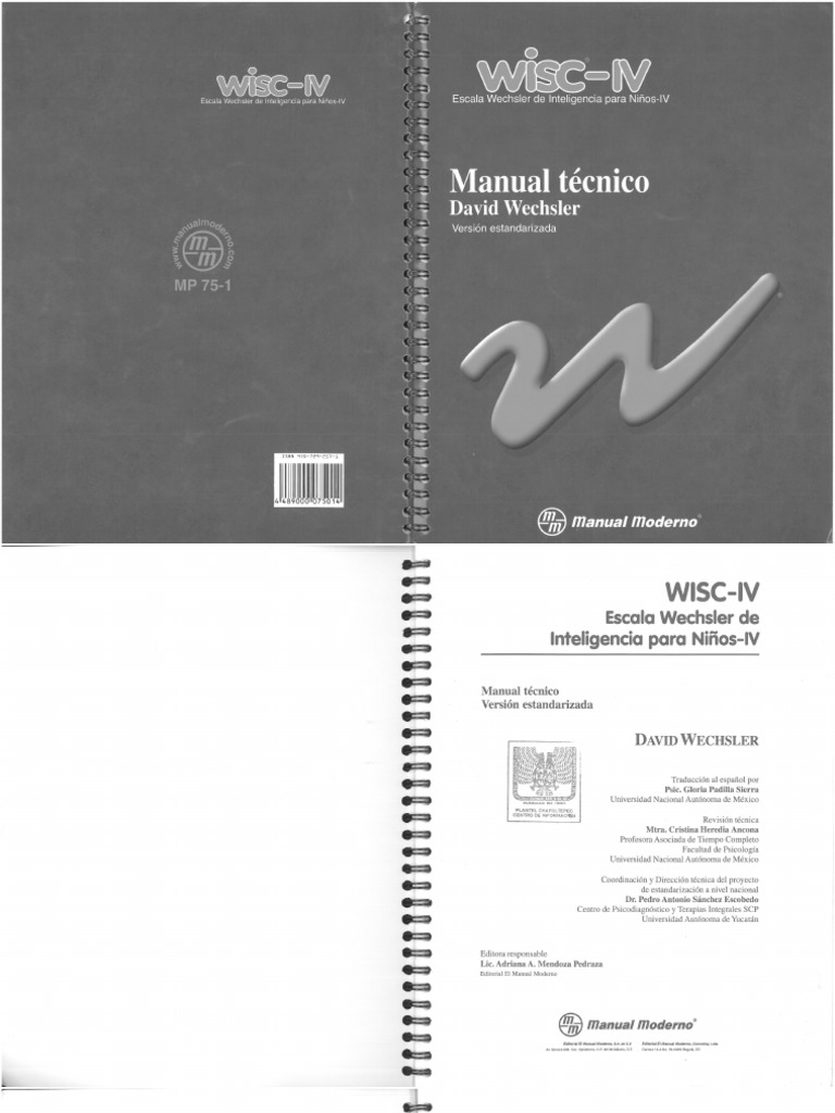 WISC - IV (Manual de Aplicación) | PDF