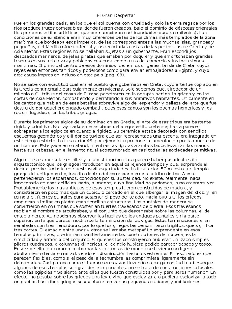 El Gran Despertar (Resumen) III | PDF | Escultura | templo