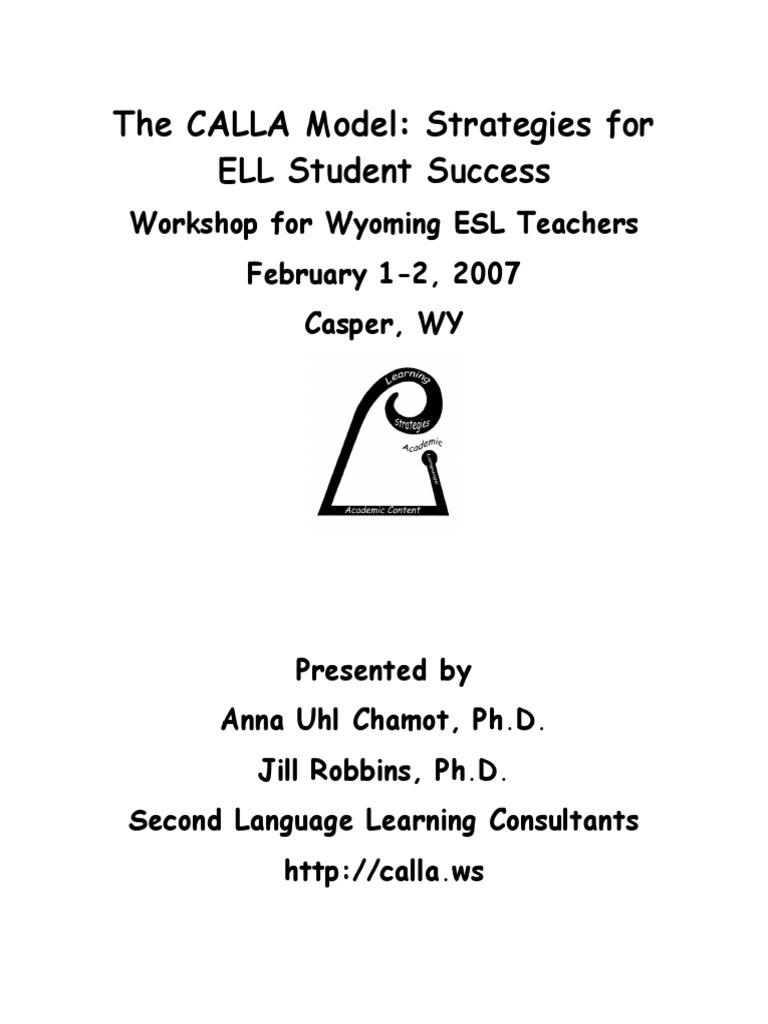 The CALLA Model Strategies For ELL Student Success PDF | Download Free ...