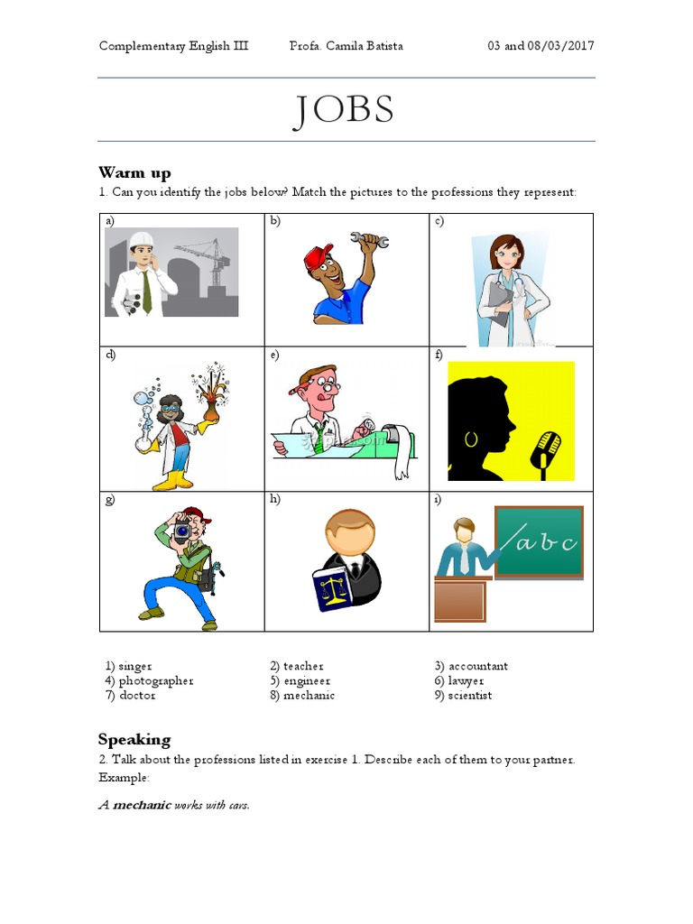 Jobs Lesson Plan | PDF | Reading Comprehension | Cognitive Science