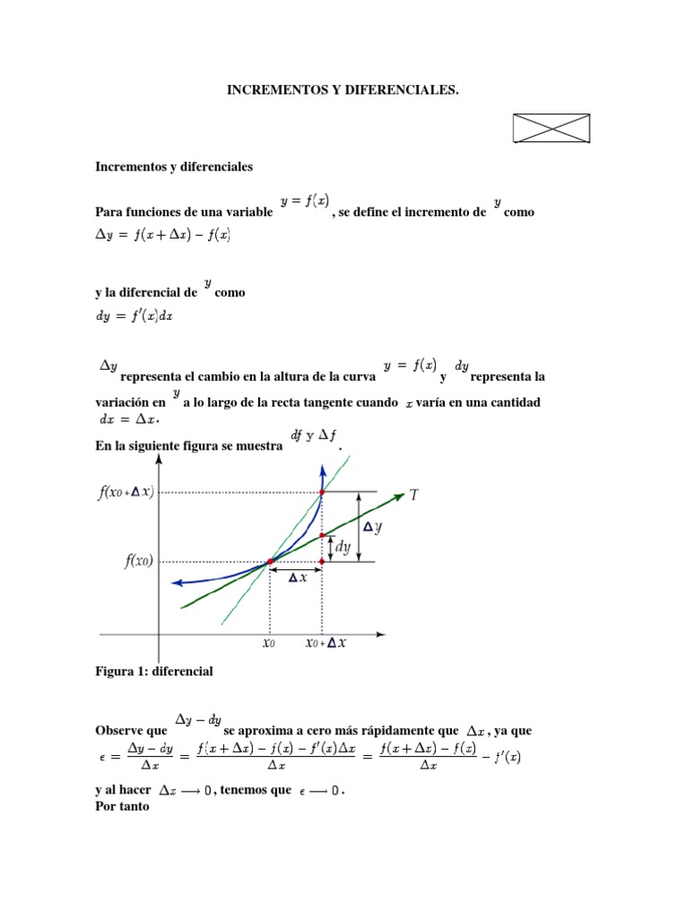 Incrementos y Diferenciales PDF | Calculo diferencial | Derivado