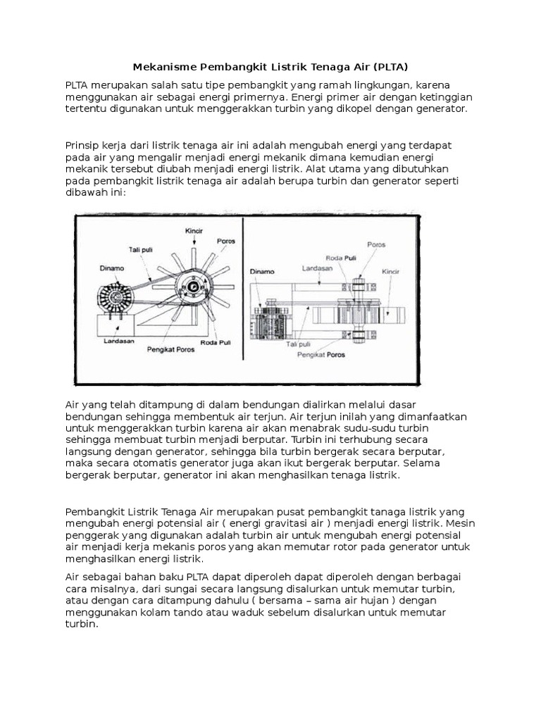 7 Jenis PLTA Berdasarkan Sumber Air | PDF