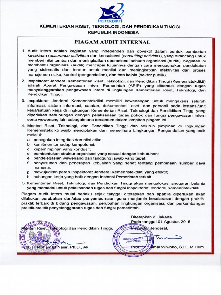 Piagam Audit Internal | PDF