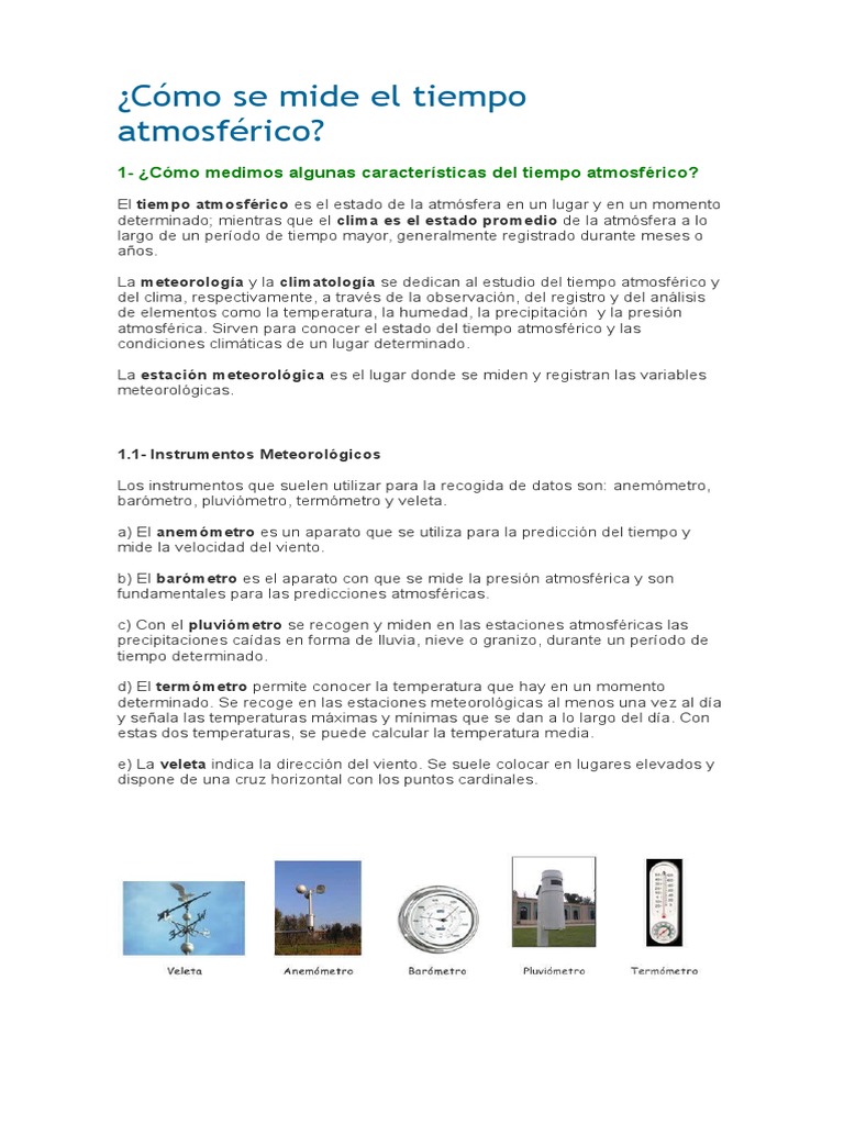 Cómo Se Mide El Tiempo Atmosférico | Meteorología | Lluvia