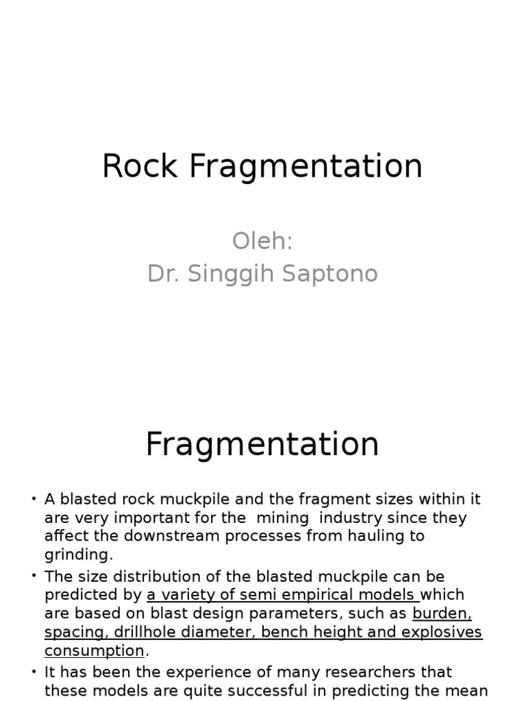 Rock Fragmentation Oleh Dr Singgih Saptono Pdf Explosive