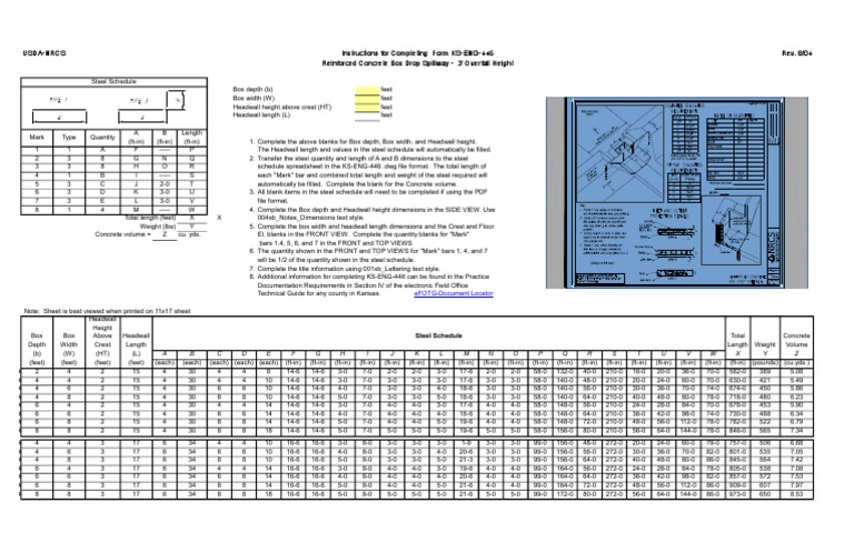 Usda-Nrcs Instructions For Completing Form KS-ENG-446 Rev. 8/04 ...