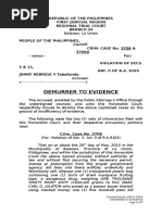 Demurrer to Evidence in Criminal Case | PDF | Demurrer | Evidence
