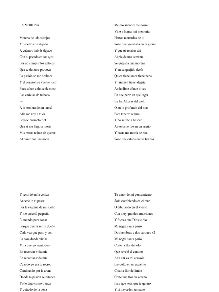 LA MORENA | Amor | Naturaleza