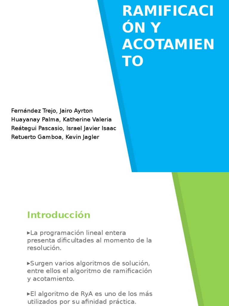 Algoritmo de Ramificación y Acotamiento | PDF | Programación lineal ...