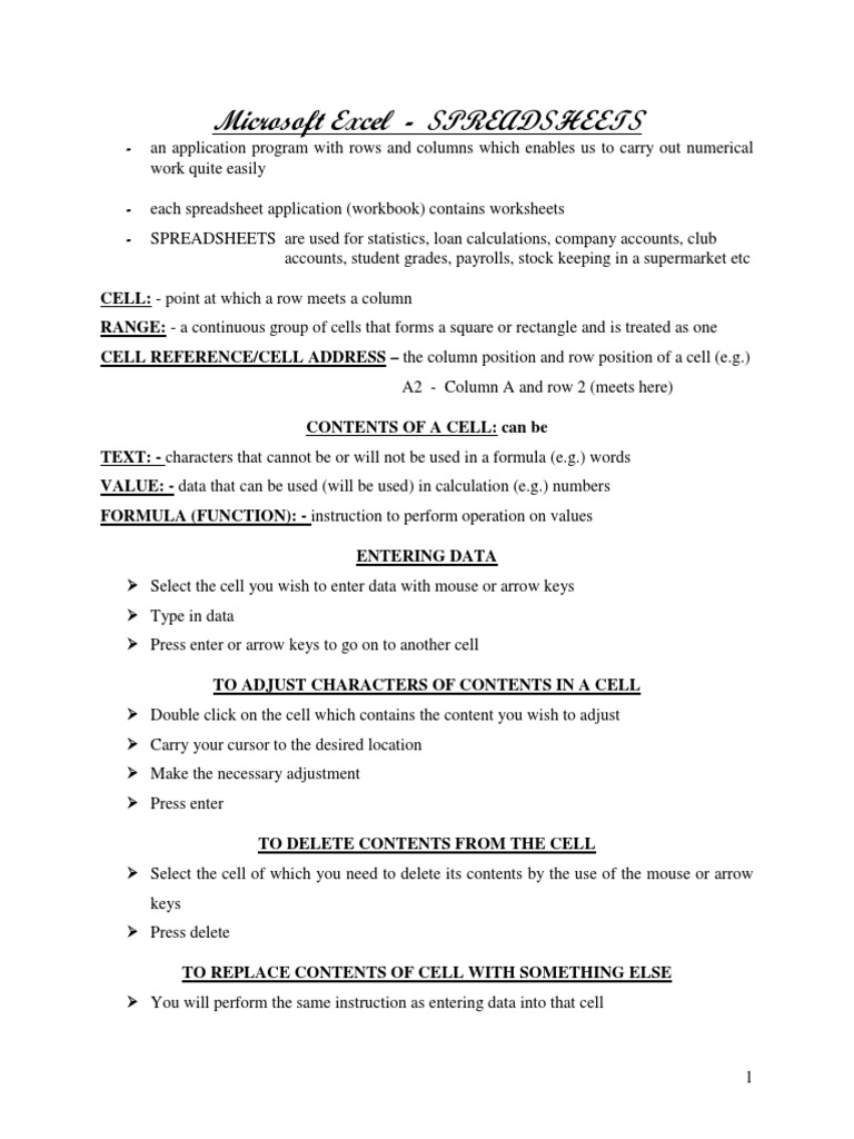 Microsoft Excel - SPREADSHEETS | PDF | Spreadsheet | Computing