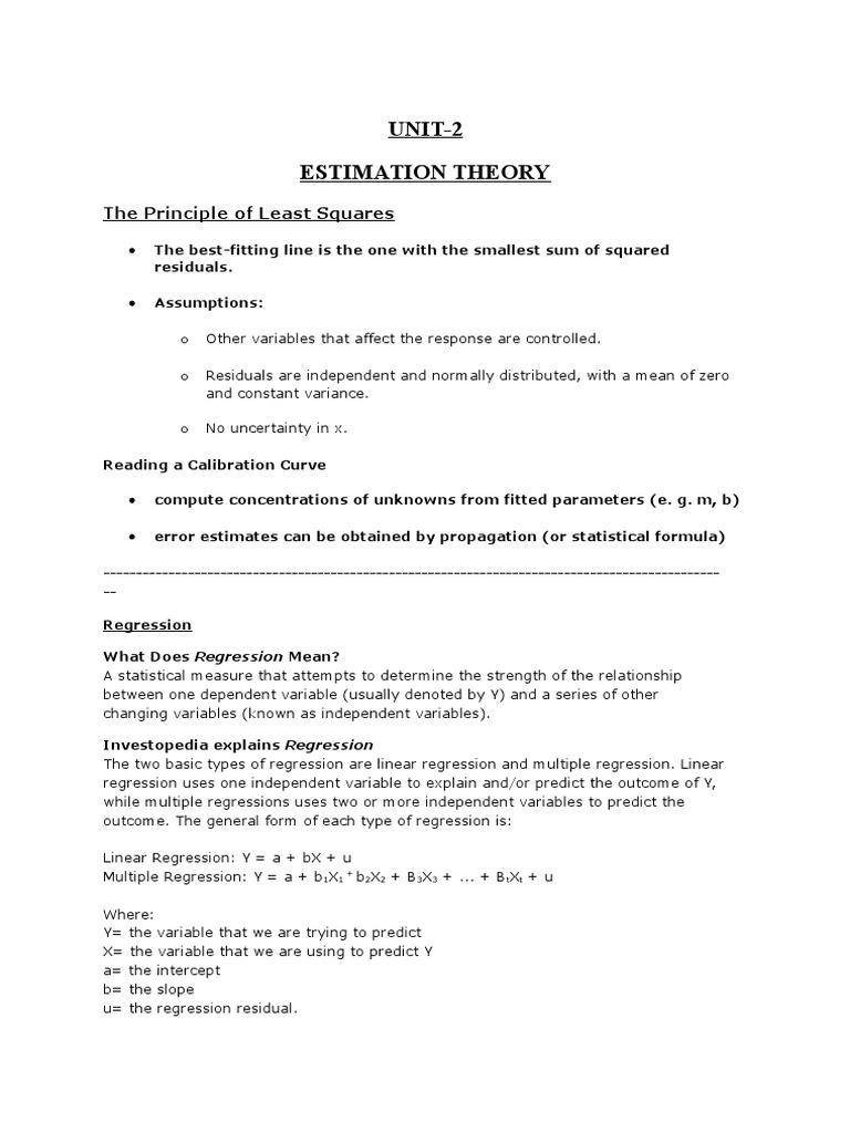 Probability & Statistics Unit 2-5 | PDF | Ordinary Least Squares ...