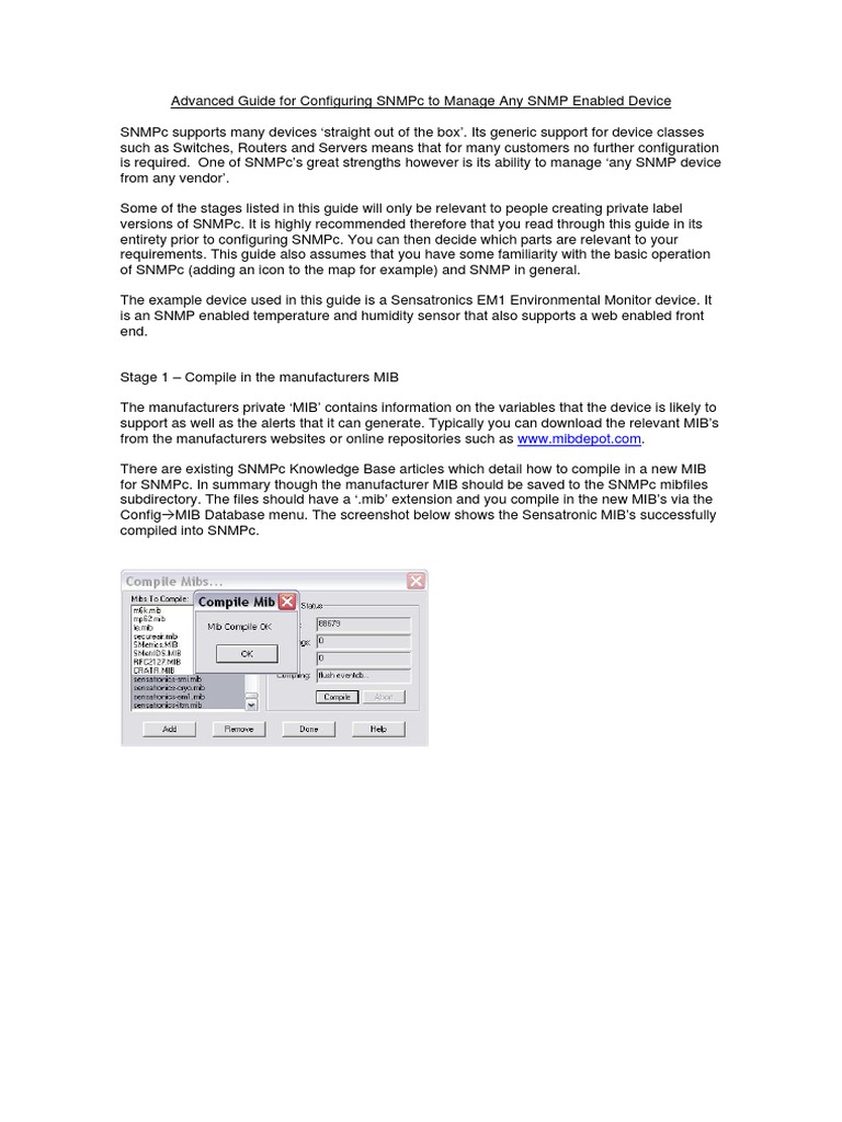 Configuring SNMPC To Manage Any SNMP Enabled Device | PDF | Icon ...
