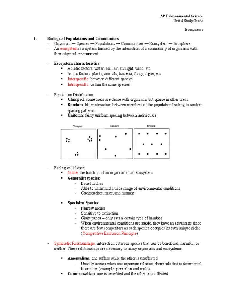Ecosystem: Unit 4 Study Guide Ecosystems | PDF | Natural Selection ...