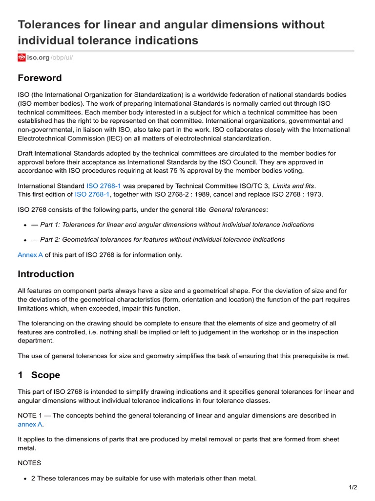 ISO 2768 1 Preview PDF | PDF | International Organization For ...