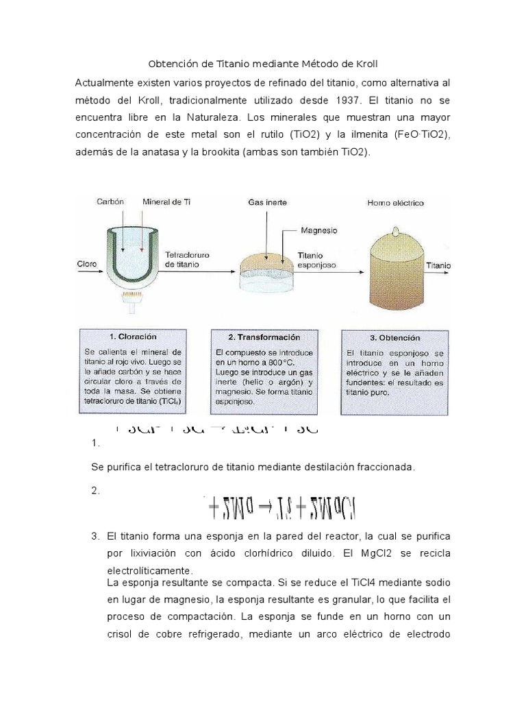 Obtención de Titanio: Método Kroll | PDF | Ciencia y matemáticas