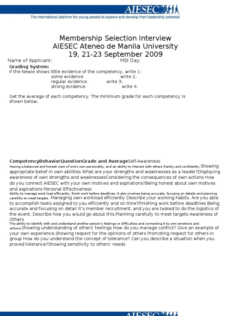 MSI Questionnaire | PDF | Leadership | Communication