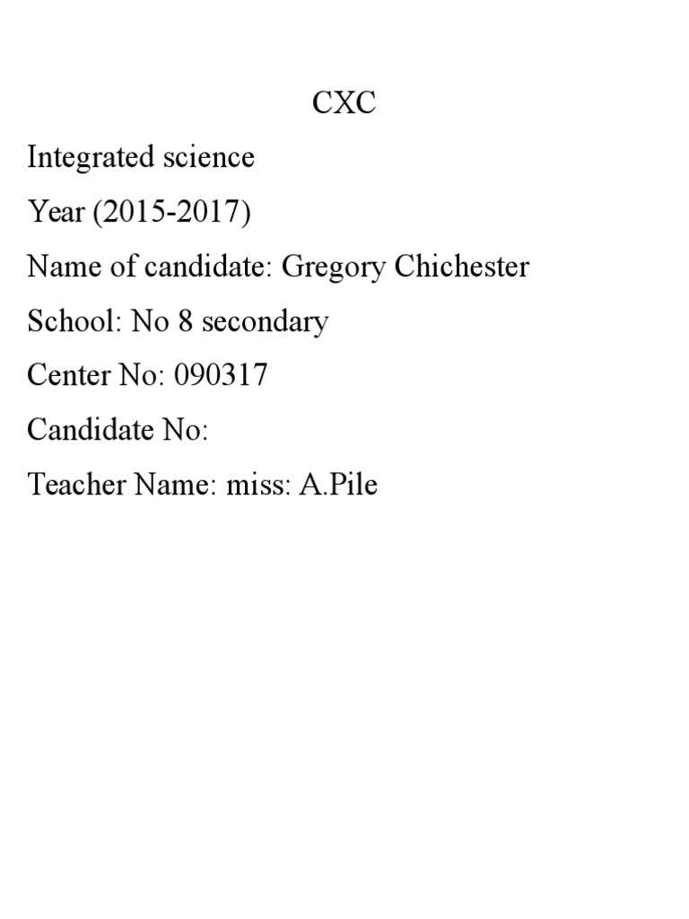 CXC Chemistry 2017 | PDF