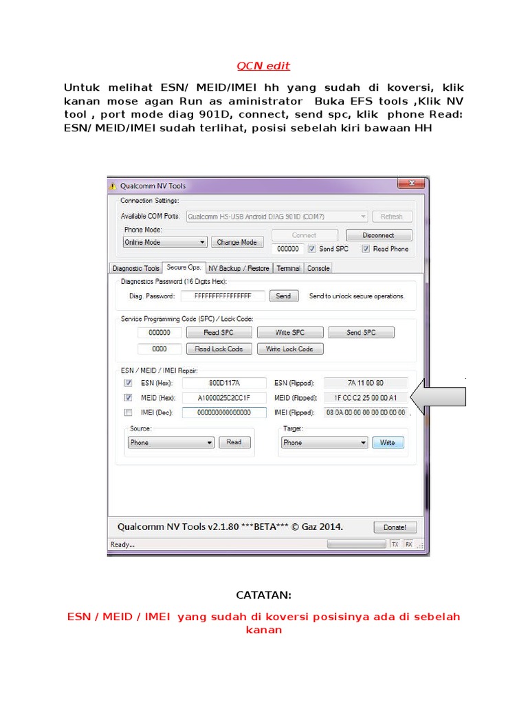Tutor EDIT QCN Dan ESN, MEID, IMEI Di Konversi | PDF
