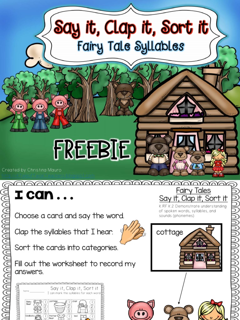 Fairytale Syllables 3 Pigs and Goldilocks | PDF | Goldilocks And The ...