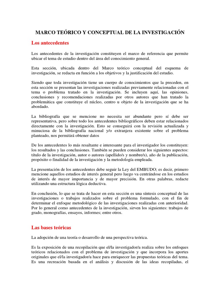 Marco Teórico en Investigación Académica | PDF | Interacciones de disciplina académica | Teoría