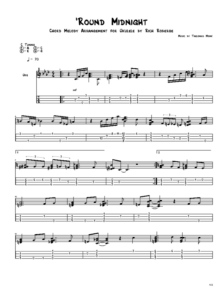 Round Midnight - Uke Chord Melody | Gaiaphones | Guitar Family Instruments