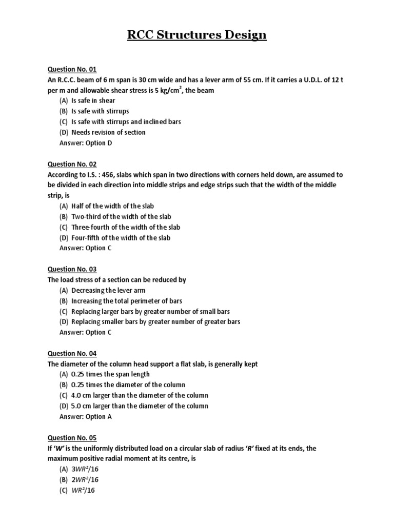 RCC Structures Design | PDF | Beam (Structure) | Column