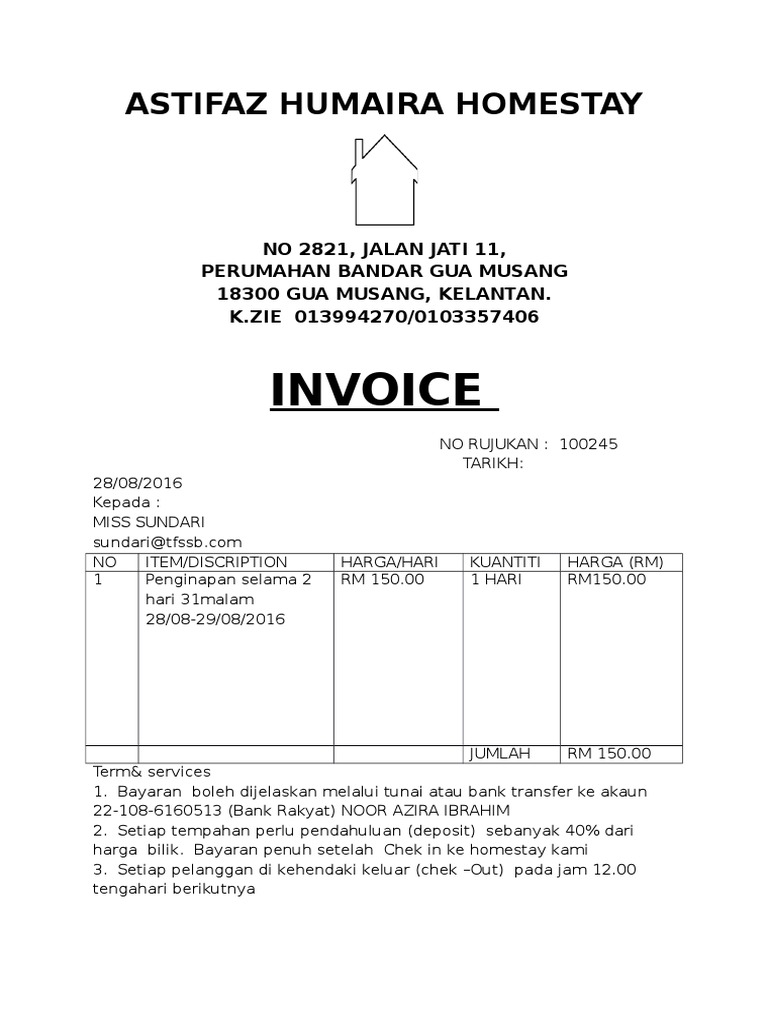 Homestay Invoice | PDF