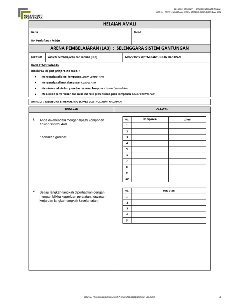 Helaian PB Amali SKR2302 LowerArm | PDF