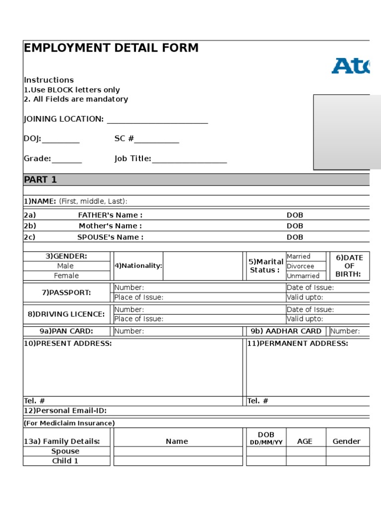 Induction Form - Final (v1 3) - Revised | PDF | Employment | Business