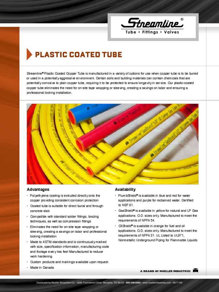 MLT-100 Plastic Coated Tube | PDF | Pipe (Fluid Conveyance) | Plastic