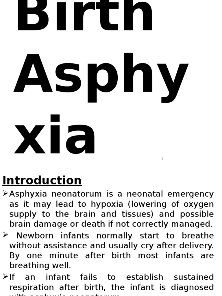 Review On Birth Asphyxia by Tibin | PDF | Fetus | Infants