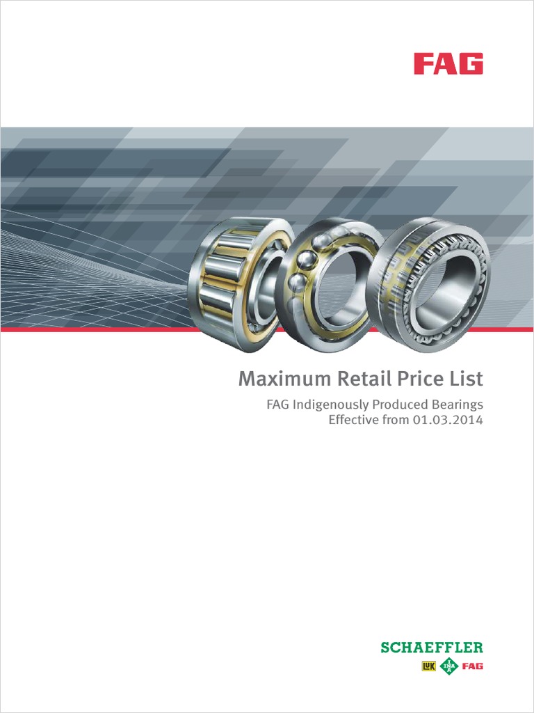 FAG Bearings Catalogue Overview | PDF | Bearing (Mechanical) | Engines