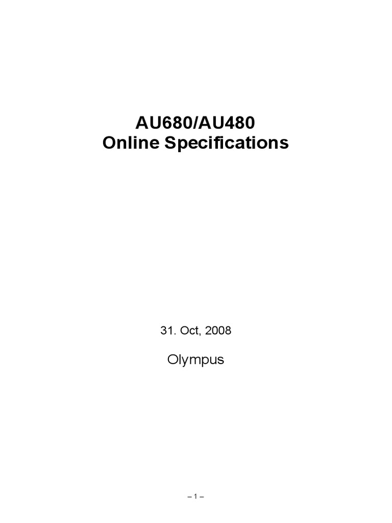 AU680 AU480 OnlineSpecification Oct31-2008v5 | PDF | Bit | Glycated ...