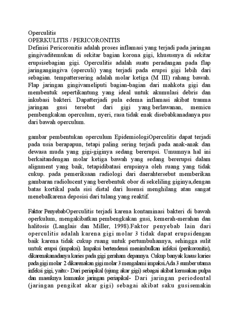 Operculitis | PDF