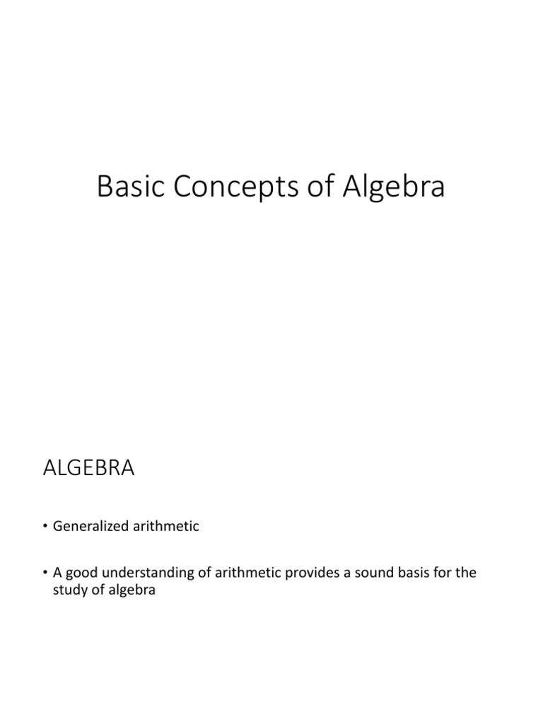 Basic Concepts of Algebra | PDF | Numbers | Polynomial