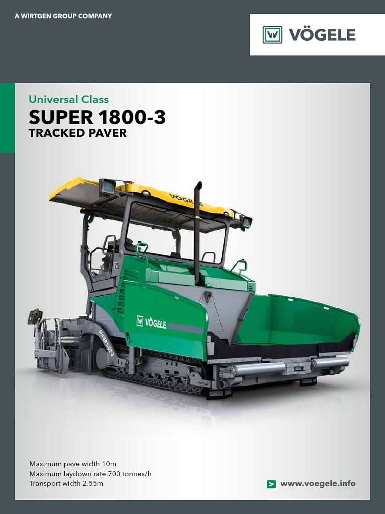 Paver SUPER 1800-3 Brochure | PDF | Engines | Transmission (Mechanics)