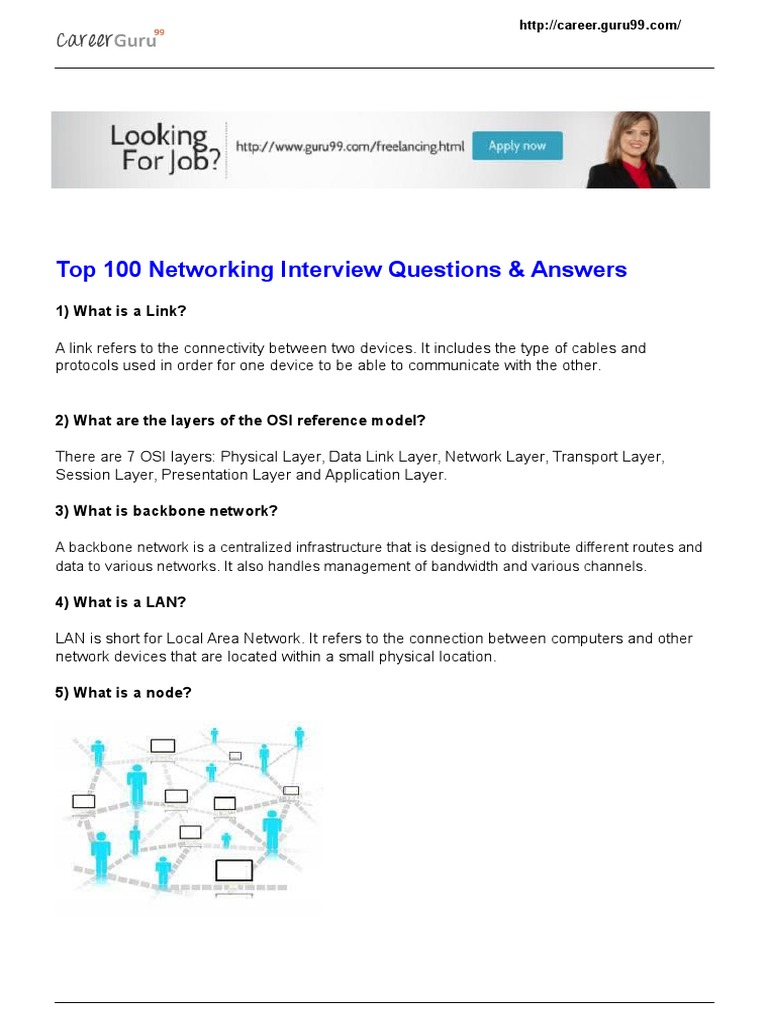 Top 100 Networking Interview Questions & Answers | PDF | Osi Model | Computer Network