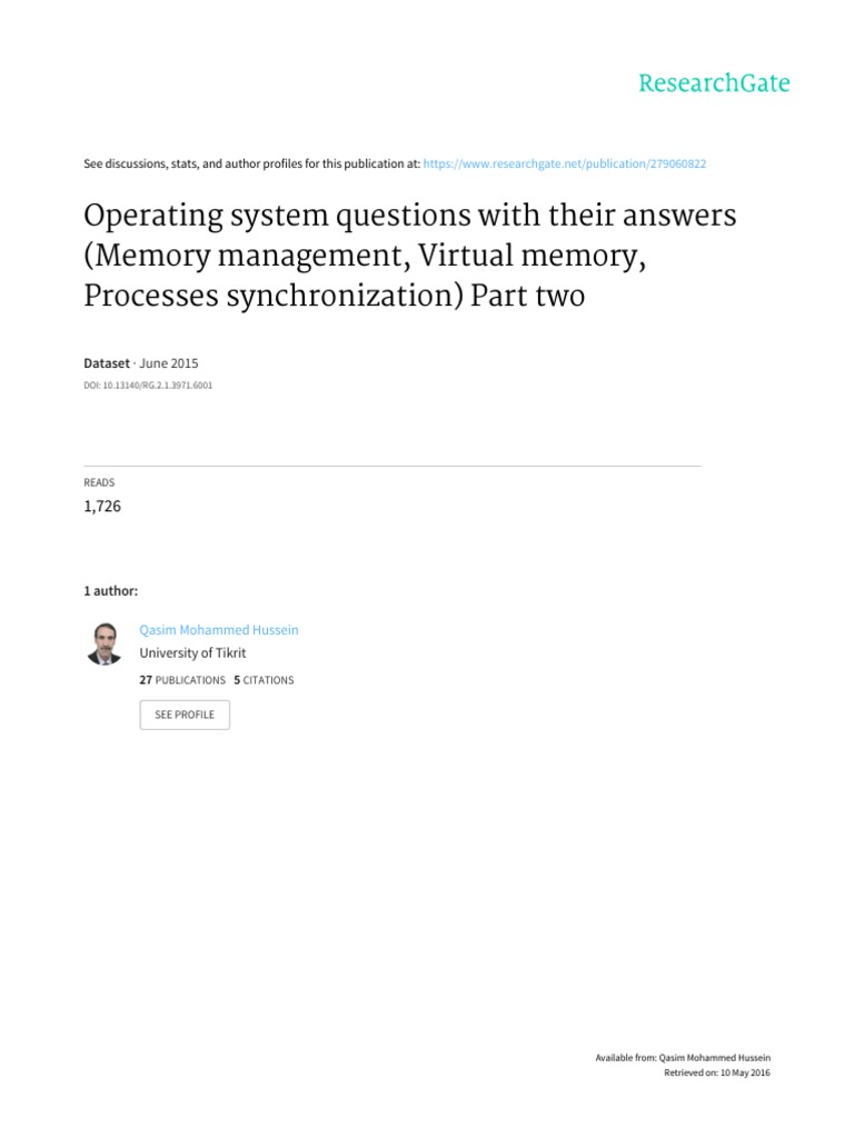 2 Operating System Questions With Their Answer | PDF | Computer ...