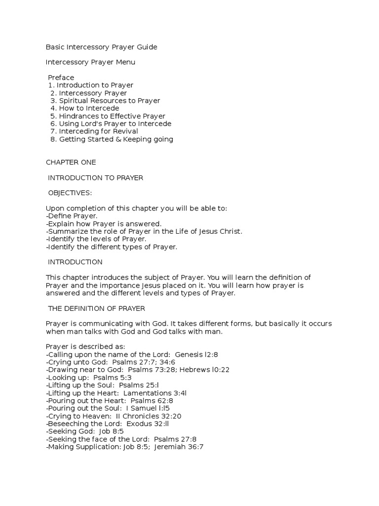 Basic Intercessory Prayer Guide | Intercession | Prayer