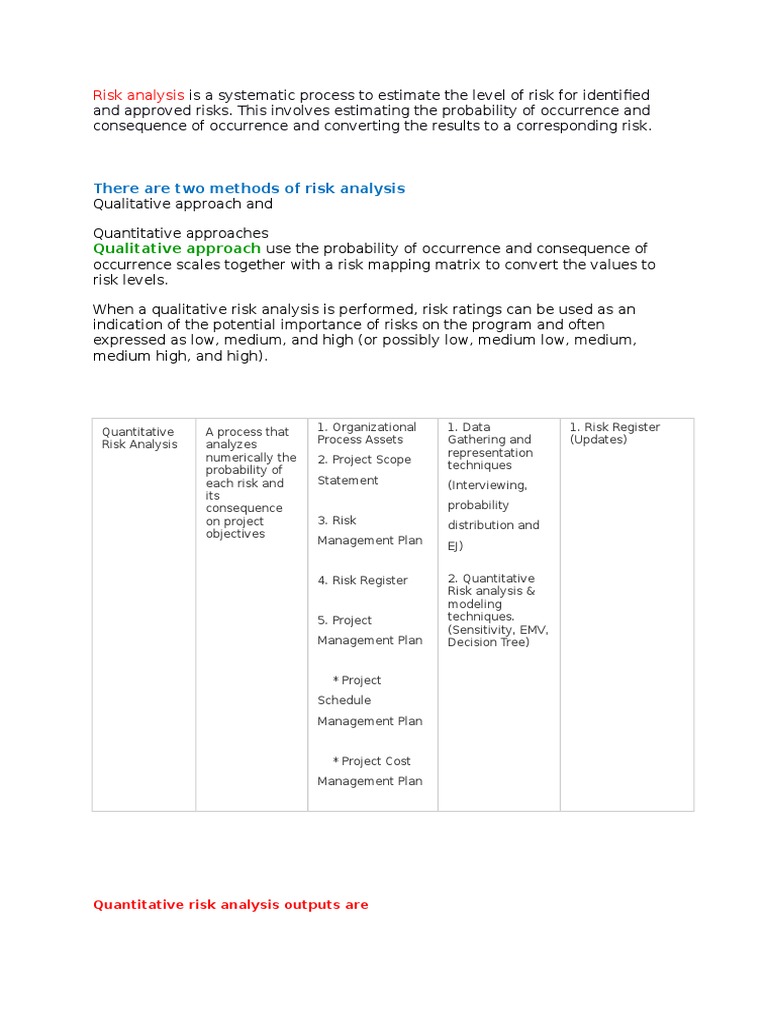 Quantitative Risk Analysis | PDF | Risk | Risk Management